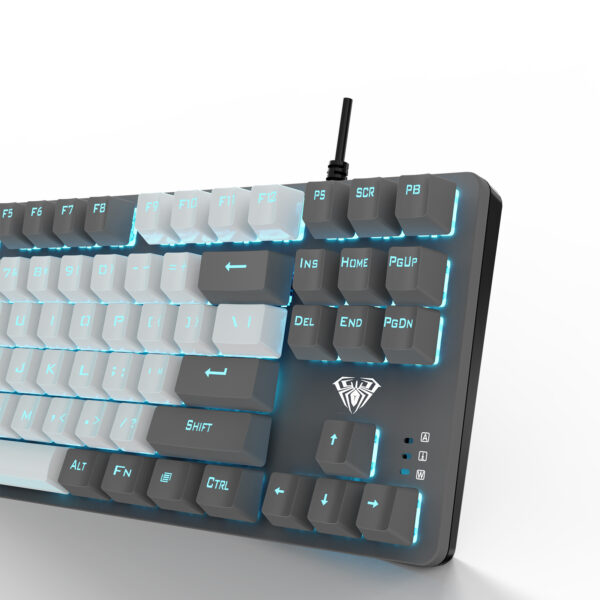 AULA F3287 Wired TKL Rainbow Mechanical Gaming Keyboard, 80% Compact ...