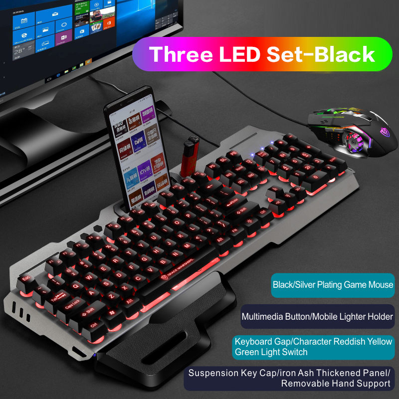 Melulo Mechanical Gaming Keyboards Wired USB Keyboard And Mouse Combo ...