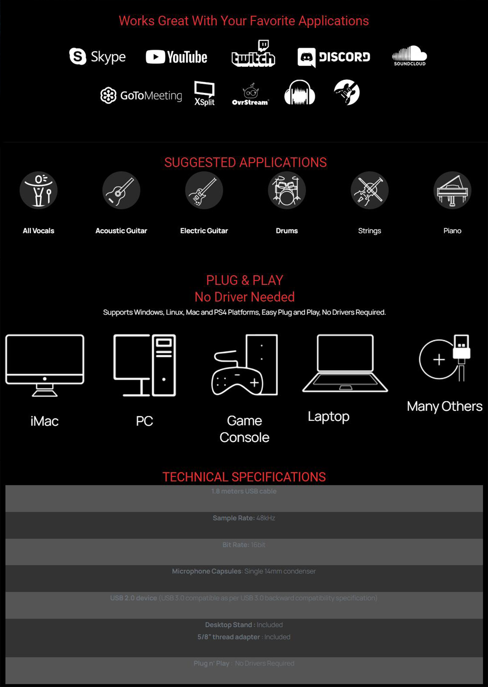THRONMAX M9 Fireball, Quick and Easy Recording, 14mm Condenser Capsule ...