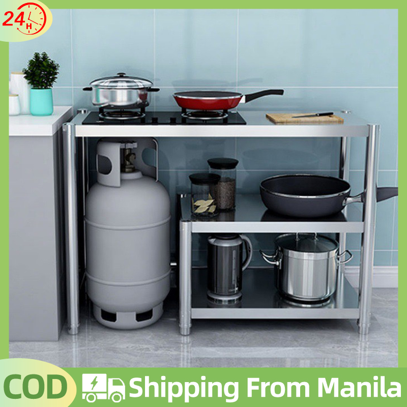 Shop Stainless Steel Kitchen Sink Countertop Integrated Gas Stove Shelf ...