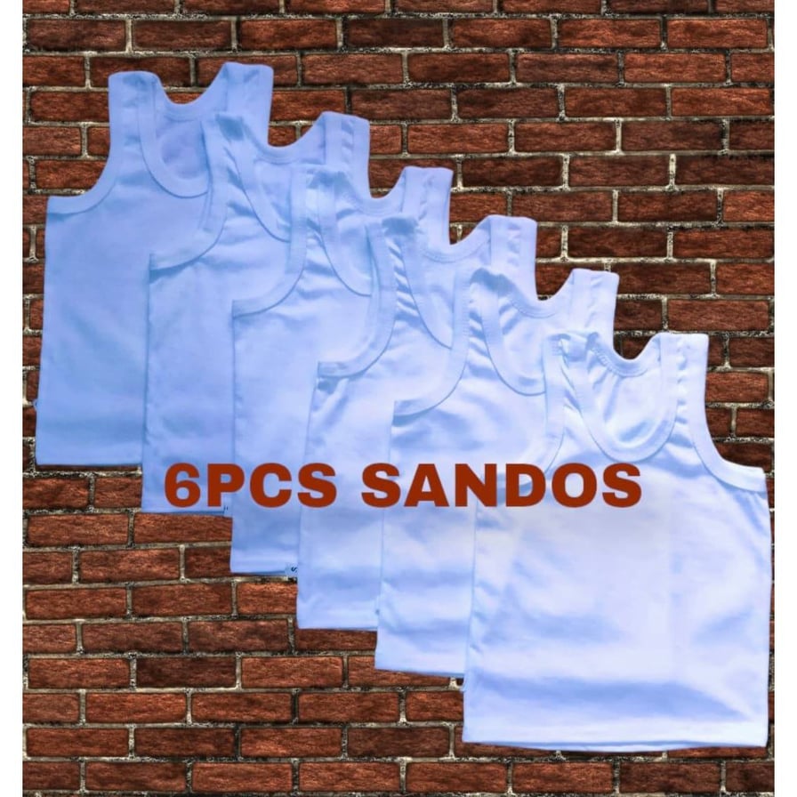 🔥6PCS White Plain Pure Cotton SANDO for KIDS BOY and GIRL UNISEX Age 0 ...