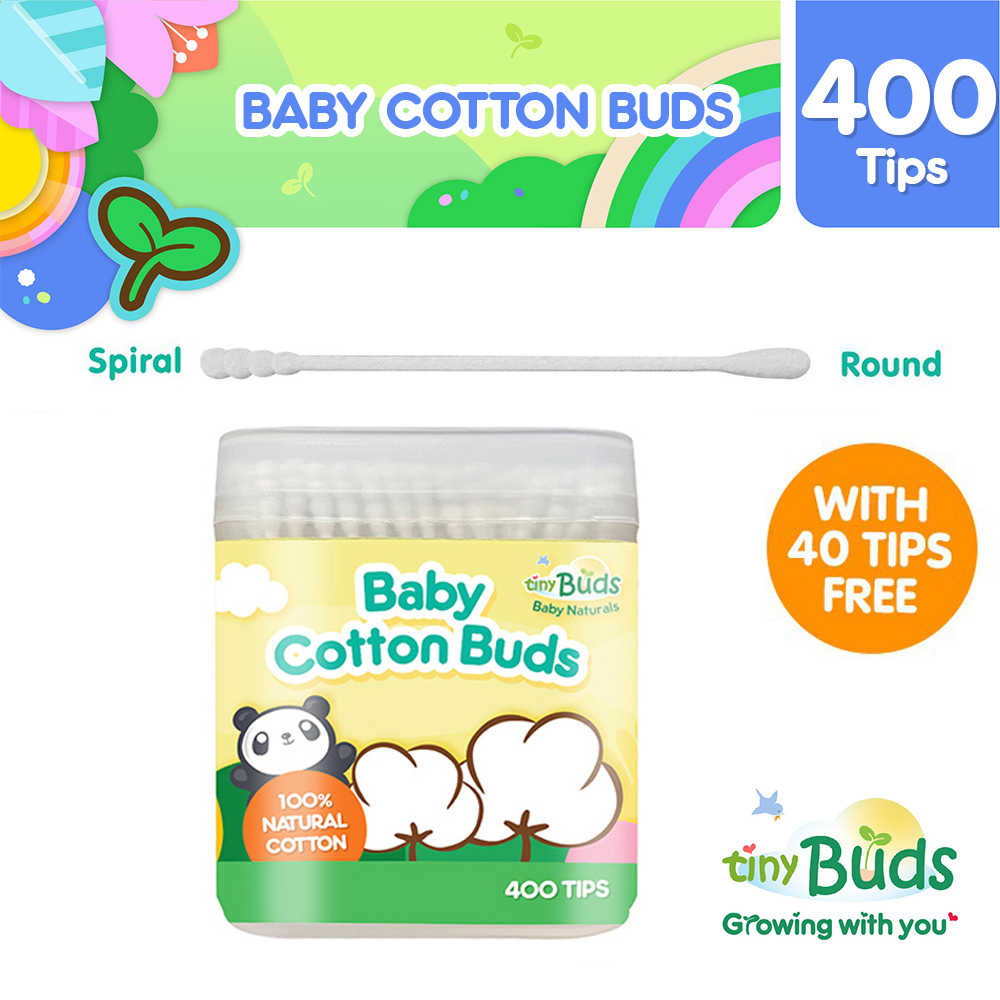 Tiny Buds Natural Baby Cotton Buds (400 Tips)
