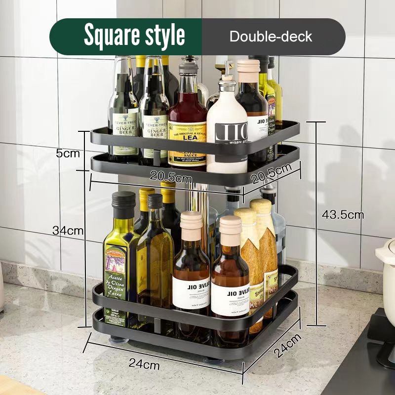 1/2/3 Tier 360° Rotating Spice Rack Rotatable Kitchen Seasoning ...