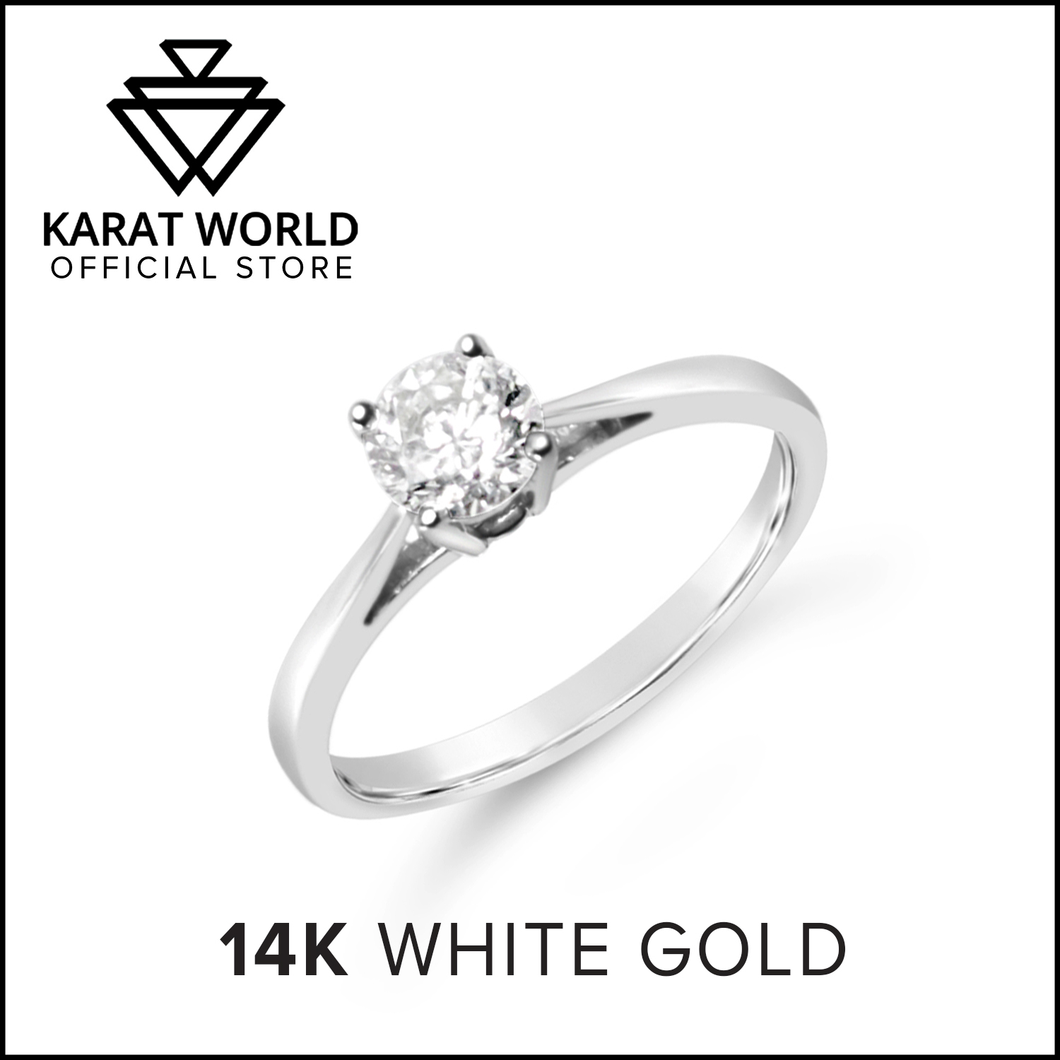Karat World Diamonds Ring / Engagement Ring for women 14KT Bettina White gold 0.40cts