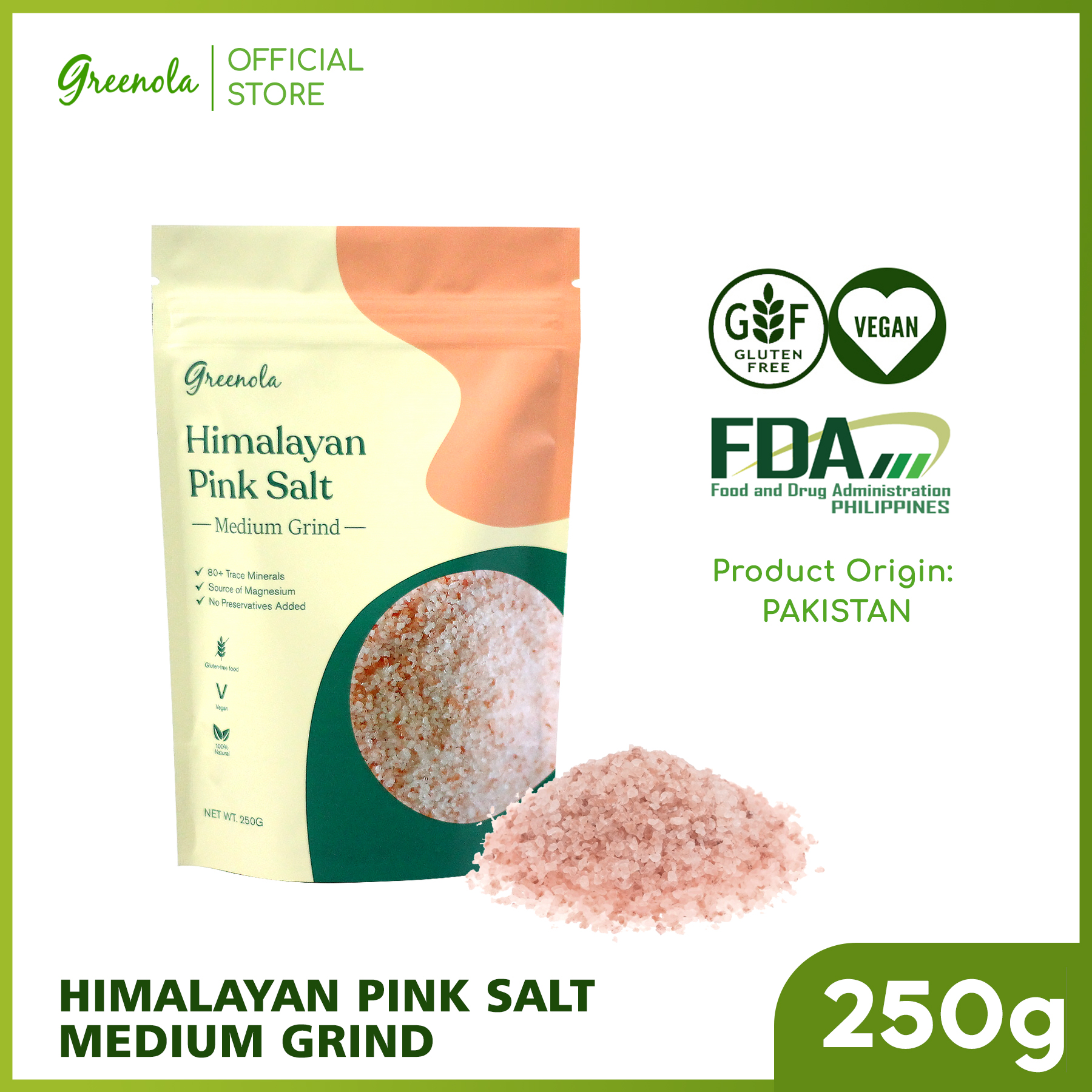 Greenola Himalayan Pink Salt Medium Grind 250g