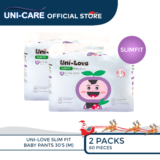 UniLove Slim Fit Baby Pants 30's (Medium) Pack of 2