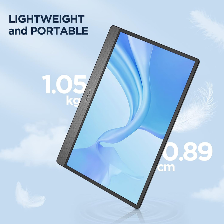 KOORUI 15B1 (powered by HKC) 15.6″ Portable Monitor FHD 1080P Gaming ...