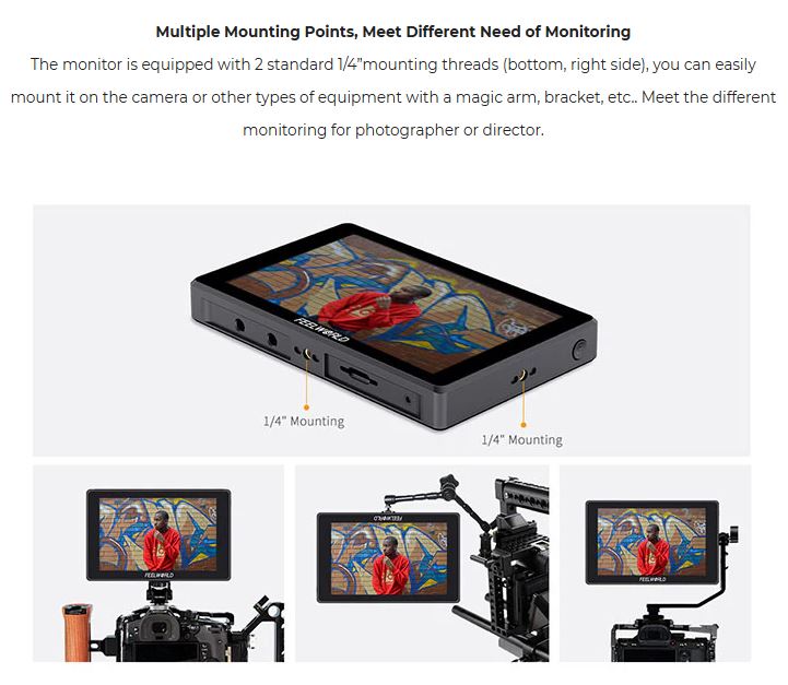 FEELWORLD SH7 (7") 2200nit IPS On-Camera Field Monitor with Touch Scre ...