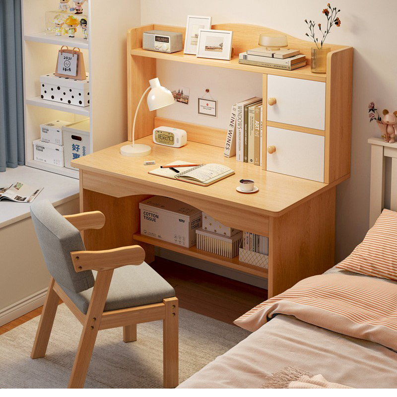 [Free Shipping]100CM Wood Computer Desk Table with Bookshelf and ...