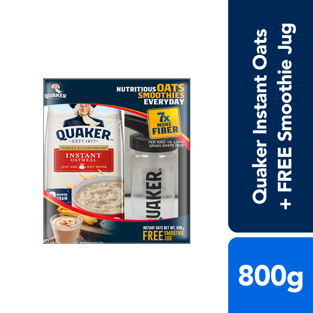 Quaker Instant Oatmeal 800g + FREE Smoothie Jug
