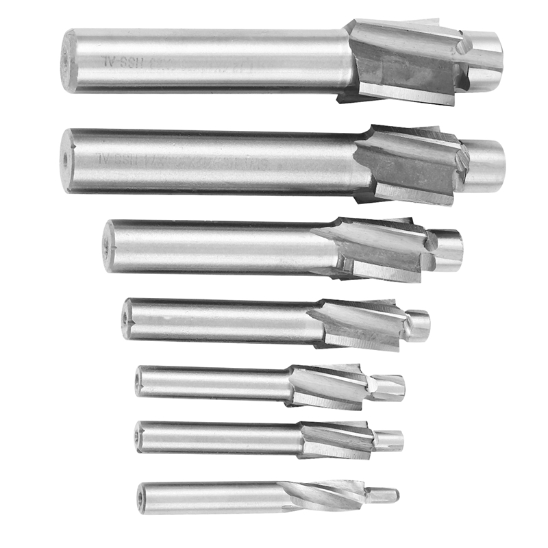 Countersink Milling Tools HSS Counterbore End Mill Set M3-M12 - 7 Piece ...