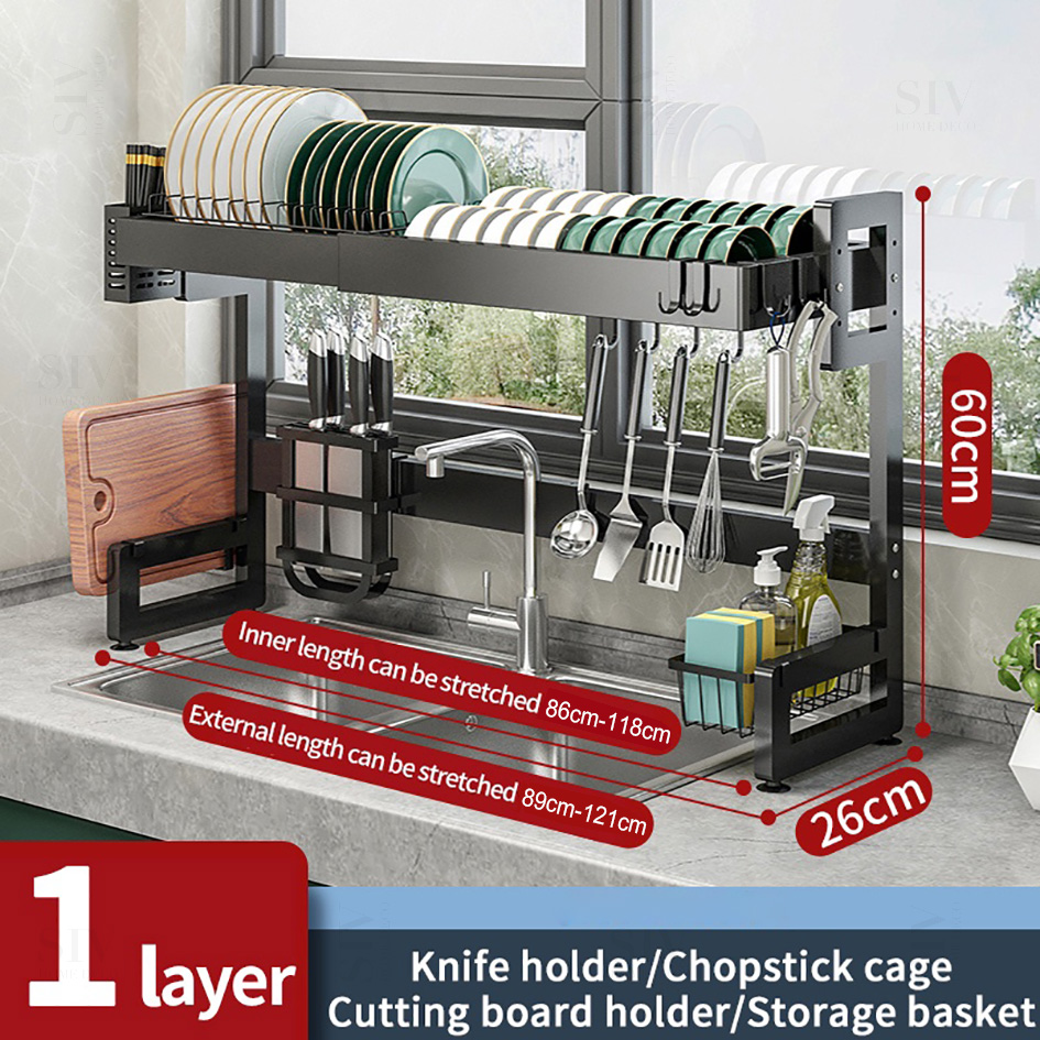 Murano BIG Size Adjustable 3-Tier Rak Dish Rak Dish Cabinet Rack With ...