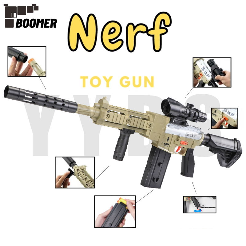️[w/Stock] BOOMER NERF BLASTER TOY GUN SAFE SOFT BULLET GUN ELECTRIC ...