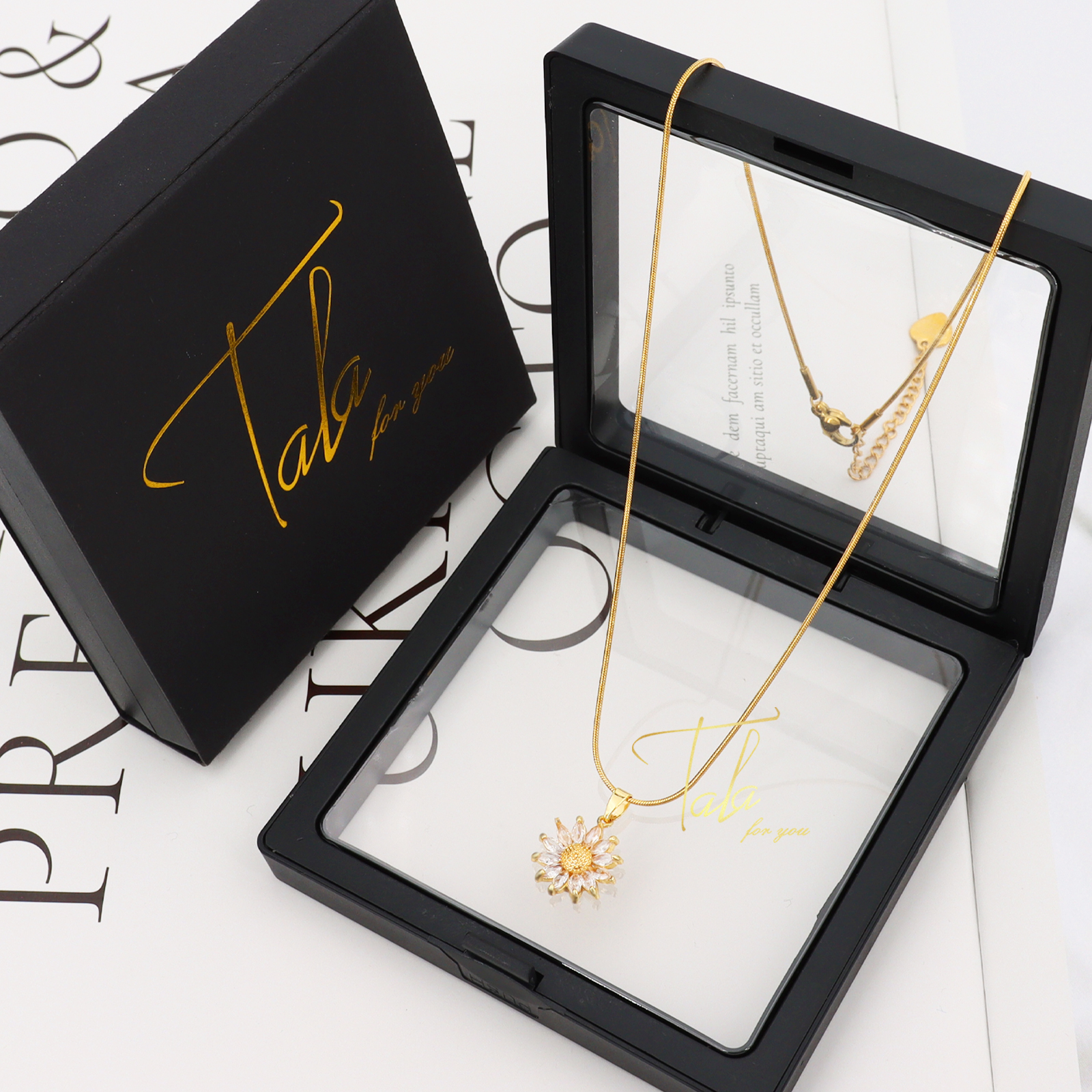 Tala for you 18K Gold Necklace 4 Leaf Clover With Premium Gift Box Pearl Black White Double Sided Women Necklace Jewelry F003 001A Lazada Lazada PH