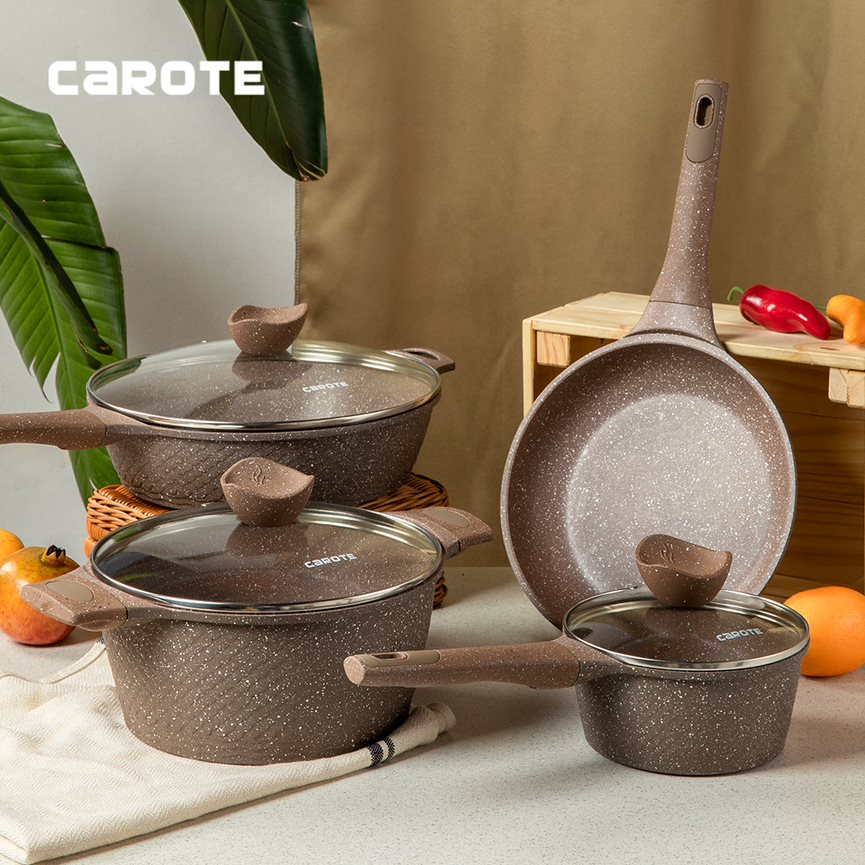Carote Non Stick Granite kitchen wear cookware set 4 pieces kaldero pot ...