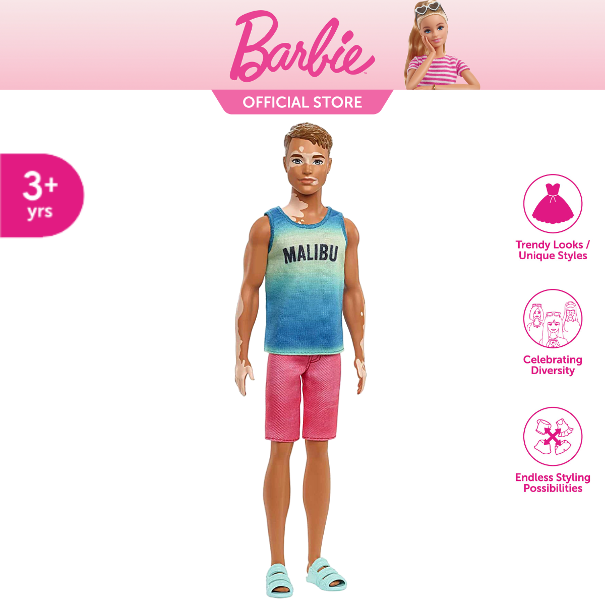 Long Hair Barbie Ken Fashionistas Doll Ph