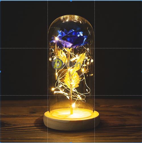 ASLLIGHT Rose led light with led Light in Glass Dome On Wooden,gifts ...