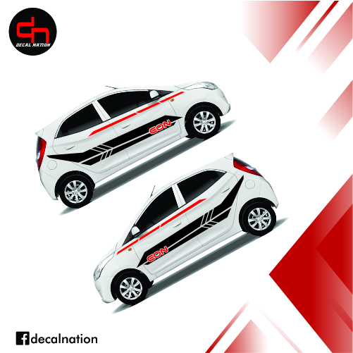 Hyundai Eon Dark Gray Color Side Decals Cut Out Vinyl Sticker Lazada PH ...