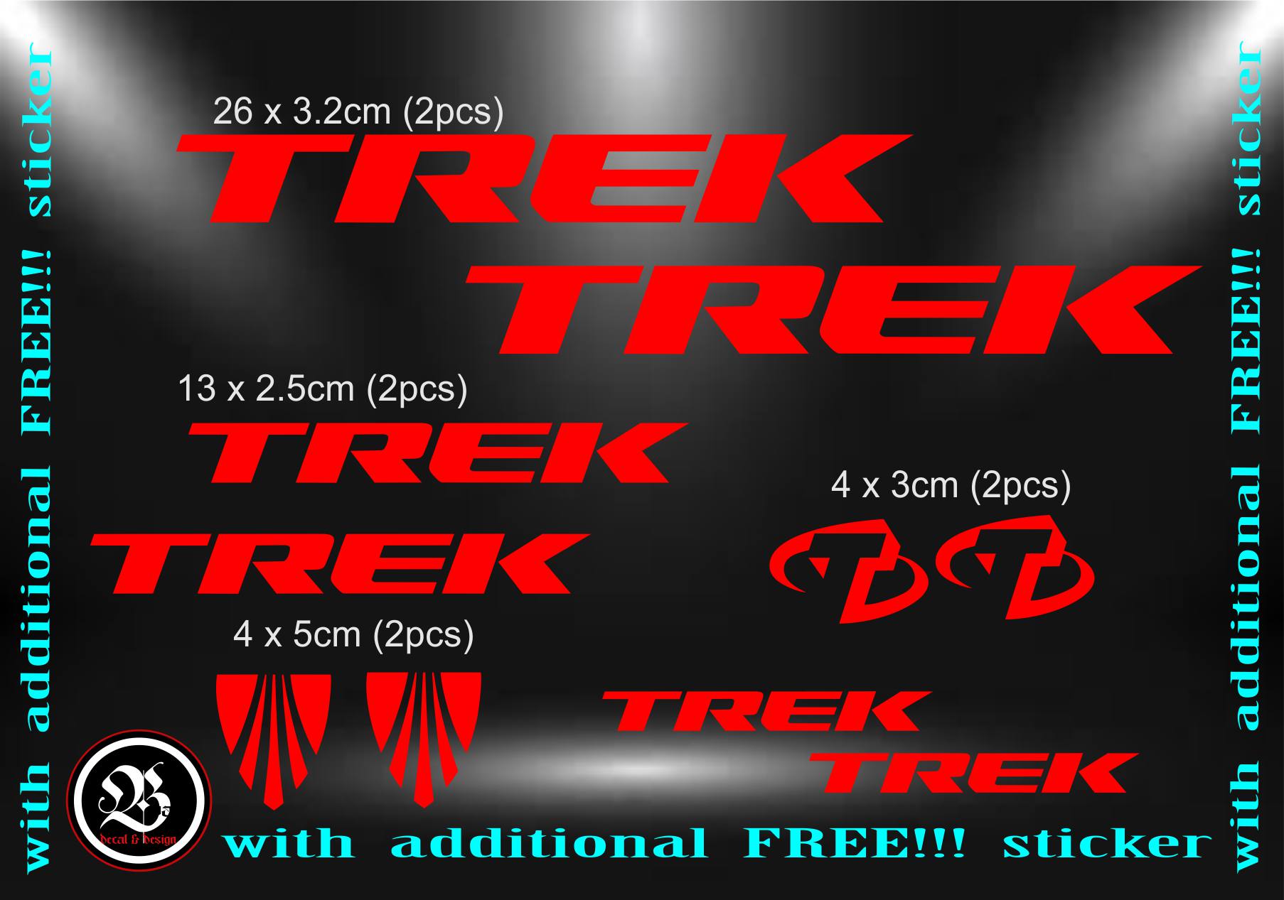 Trek Bike Sticker Decal V2 (BDS30) Mid Blue (Permanent, 42% OFF