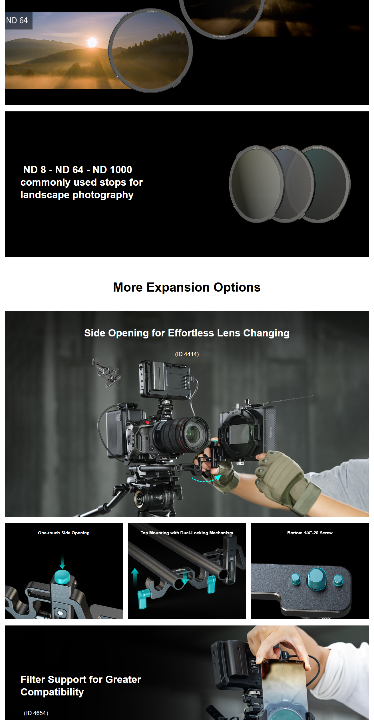 SmallRig Mini Matte Box w/ VND CPL Diffusion Filter Kit Set Bundle, Sw – JG Superstore