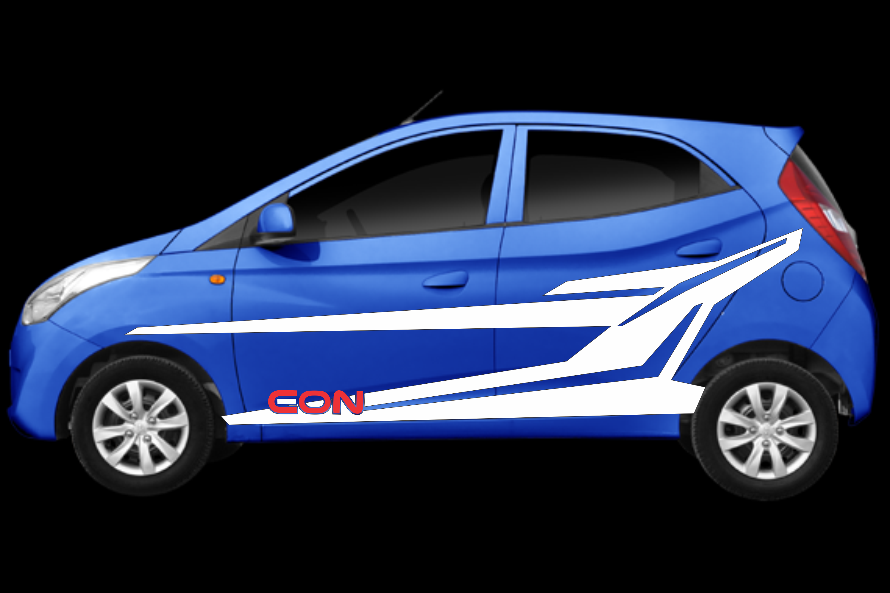 Hyundai Eon Dark Gray Color Side Decals Cut Out Vinyl Sticker Lazada PH ...