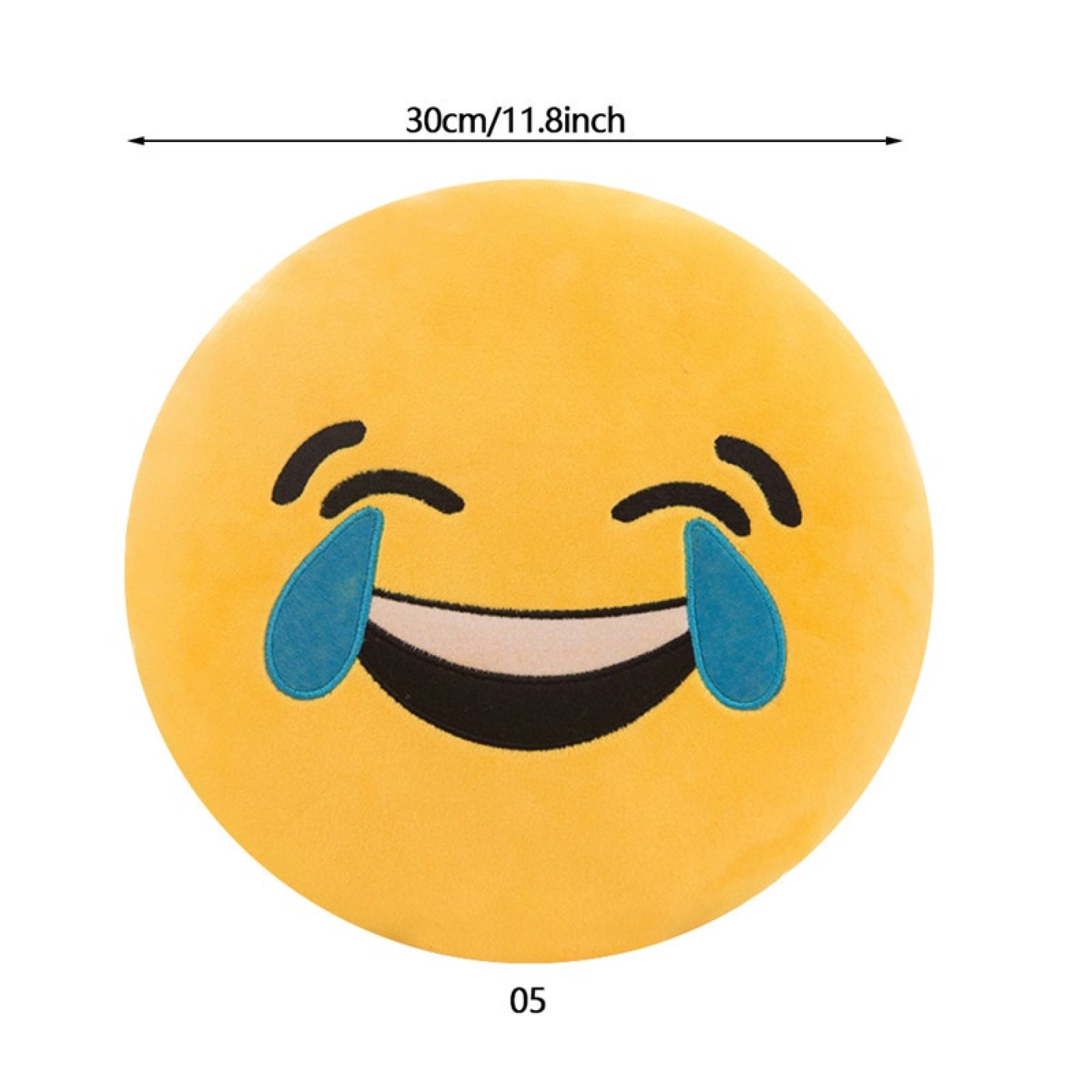 30CM Soft Emoji Yellow Round Cushion Emoticon Stuffed Plush Toy Smiley ...