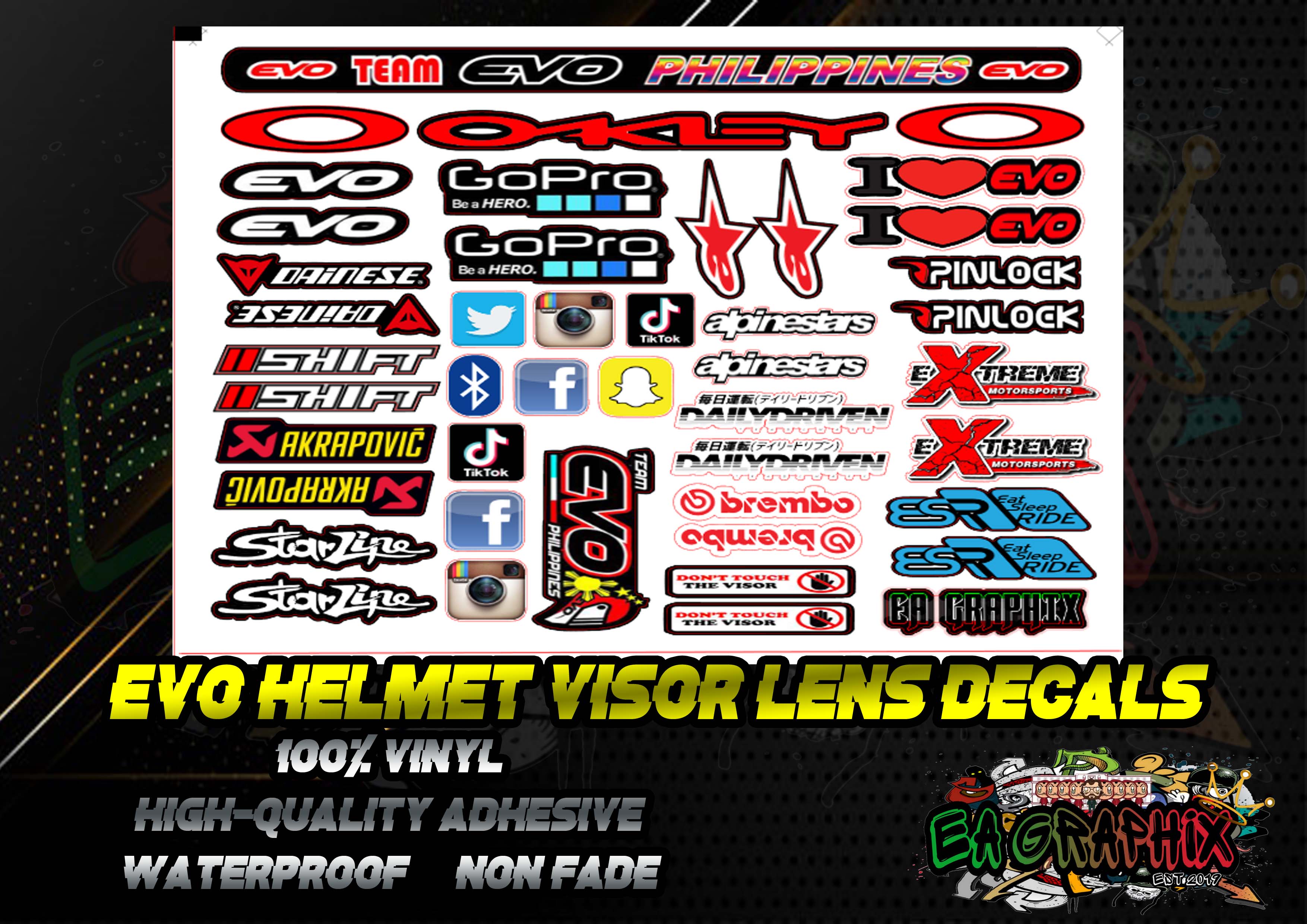 Shop Evo Decal Sticker Gt Pro Helmet with great discounts and prices ...