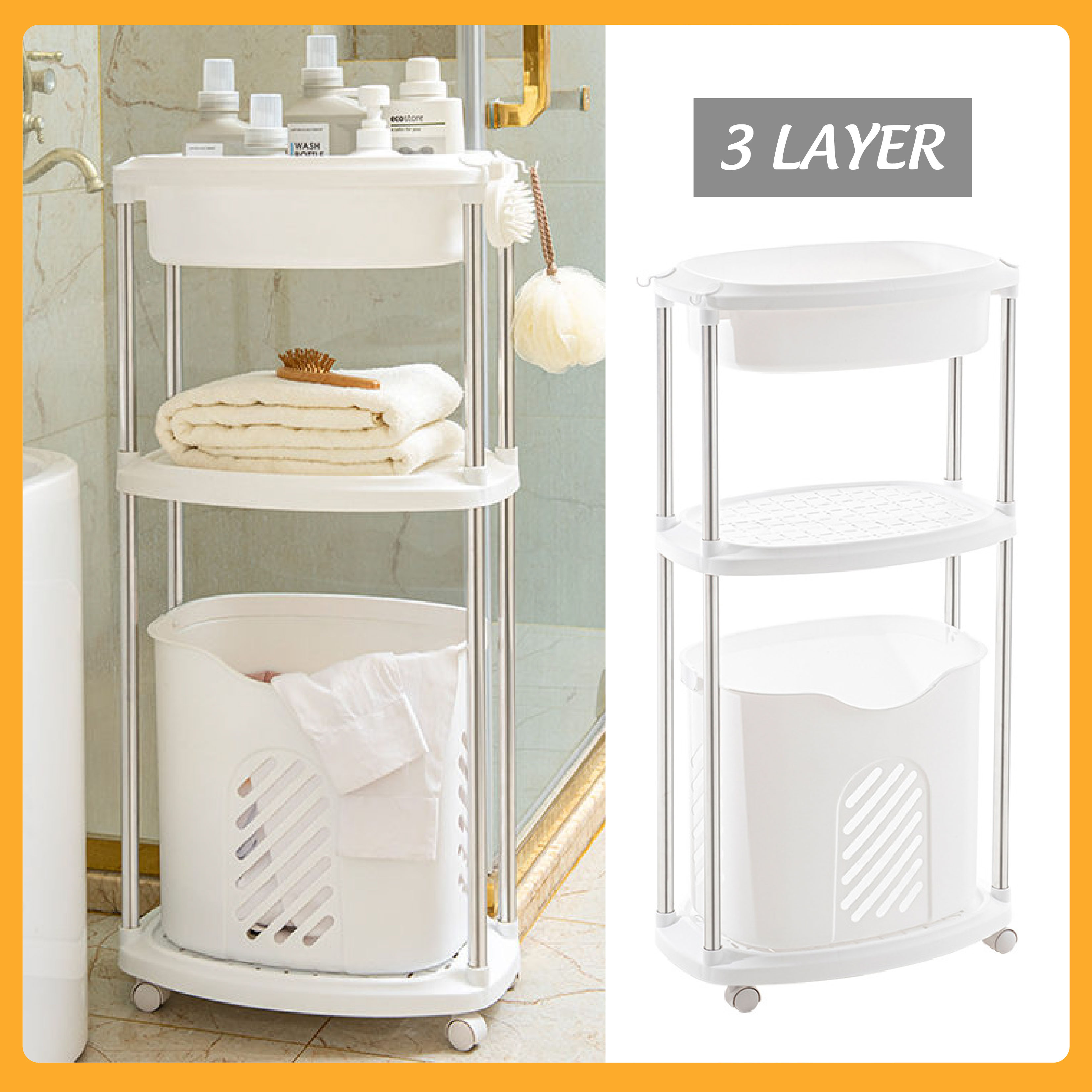 House of EQA Bathroom Rack Toiletries Shelf Organizer Multi-functional ...