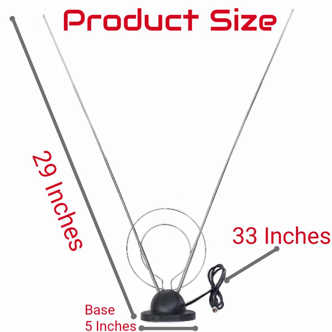 VAR-13115 Rabbit Ear TV Antenna UHF-VHF With Coaxial Cable, 42% OFF