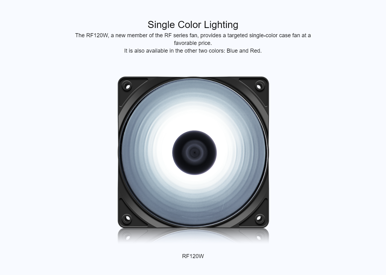 Netcodex.ph: DEEPCOOL RF120 W Single Color LED Fan ( RF120W ) - 120mm 9 ...