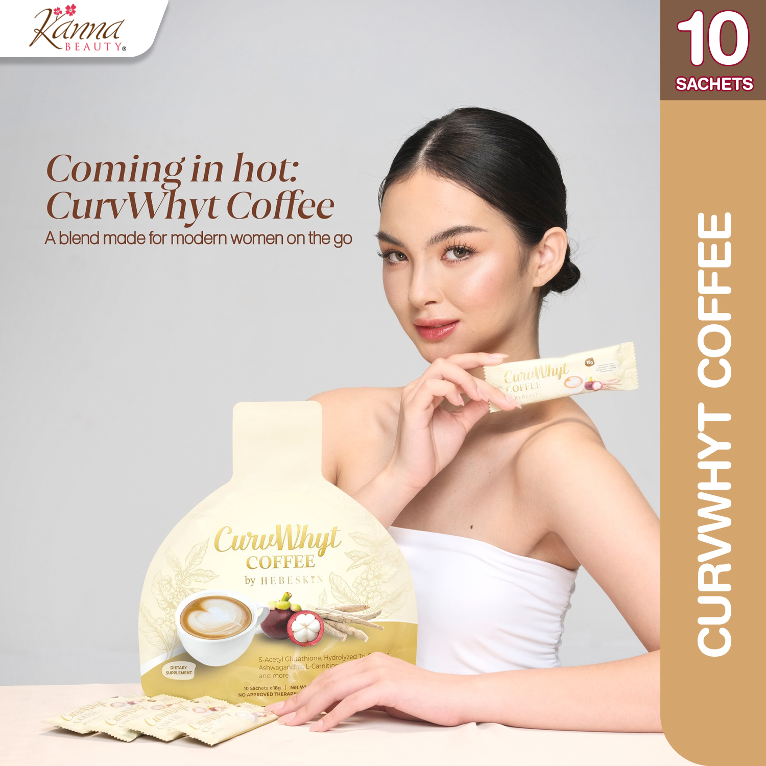 CurvWhyt Coffee by Hebeskin 10 Sachets | Glutathione Coffee PH Slimming Beauty Coffee ...
