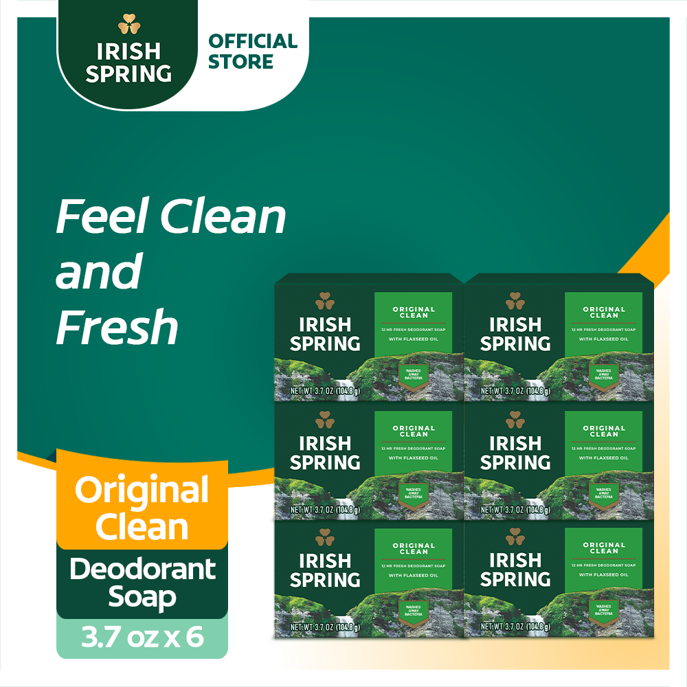 Irish Spring Original Body Soap with Flaxseed Oil 12-Hour Fresh ...