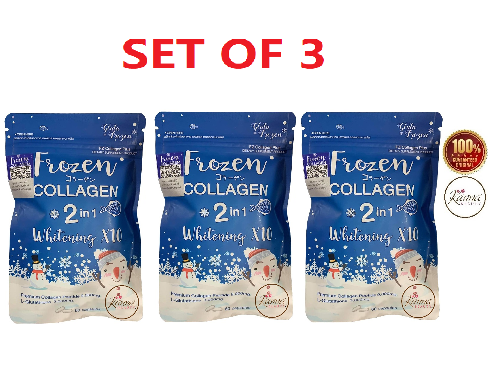 Frozen Collagen 2n1 Whitening x10 Set Of 3 – Kanna Beauty