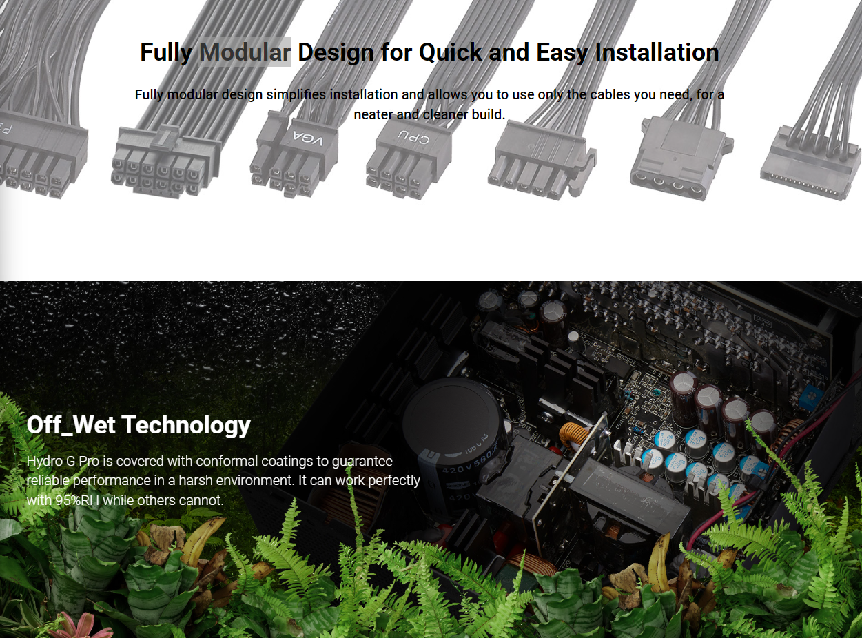 Netcodex.ph: Hydro G PRO ATX3.0 PCIe5.0 1000W Gen5 Fully Modular 80 ...