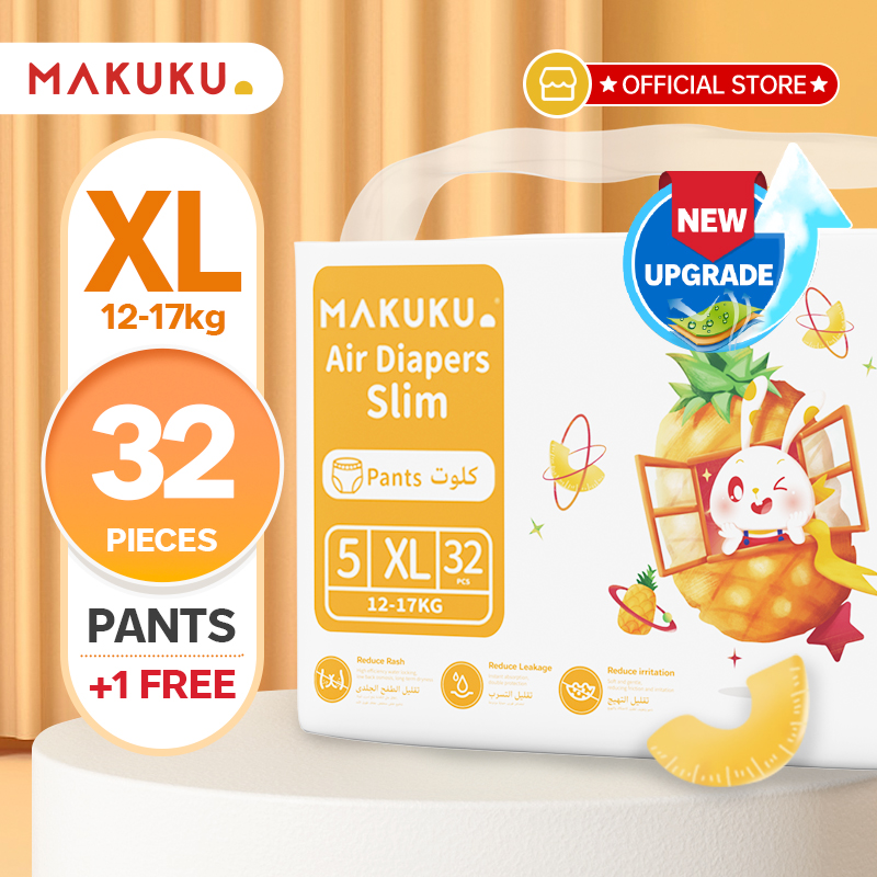 MAKUKU Overnight Ultra-thin Air Diapers Slim Pants, XLarge 32s