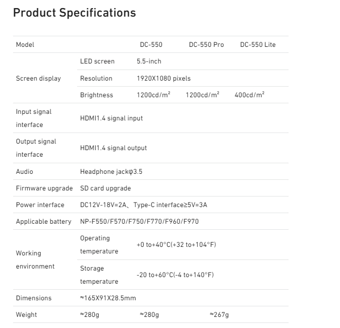 Viltrox DC550 Pro HD 5.5 inch Touch Screen Display Field Camera Monito ...