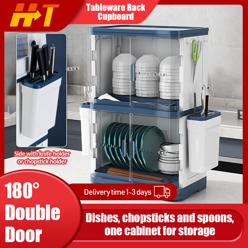 Large-capacity Dish cabinet kitchen organizer dish rack storage box ...