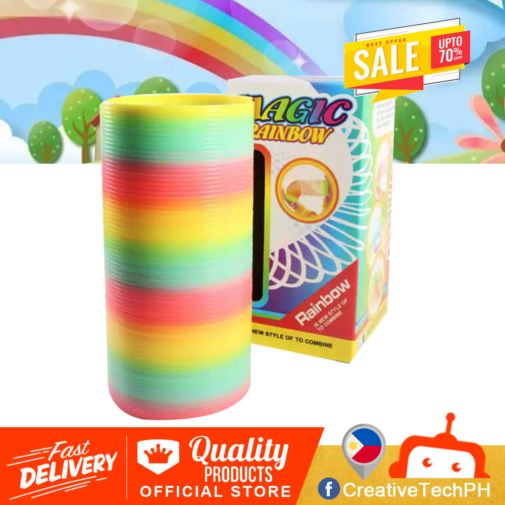Magic Rainbow Spring Slinky Toys Funny Rainbow Bounce Toy
