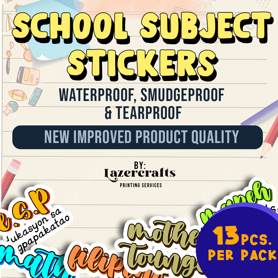 Shop Notebook Subject Stickers online | Lazada.com.ph