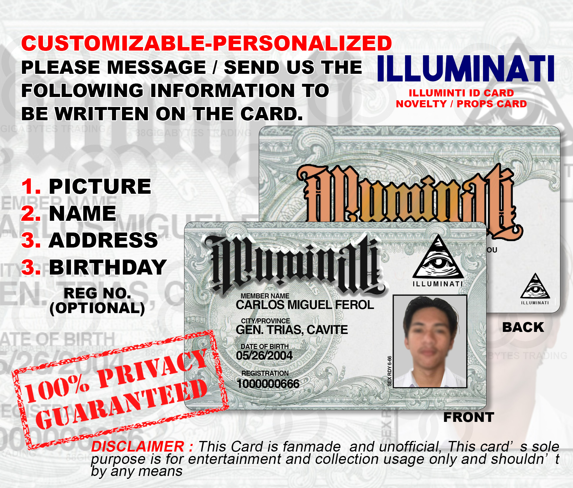 Illuminati Member Card By