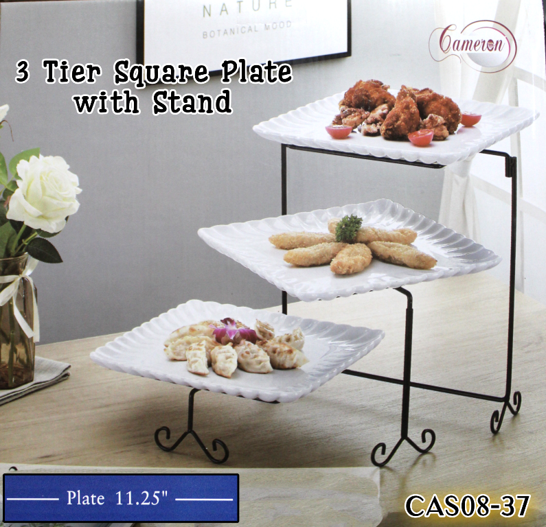3 TIER PLATES BUFFET AND DESSERT SERVER (CAMERON BRAND) DIFFERENT STYLE