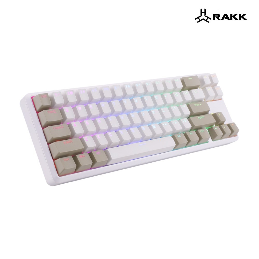 RAKK Pluma 68 Keys and Trimode RGB White Black Wireless Bluetooth 5.0 ...