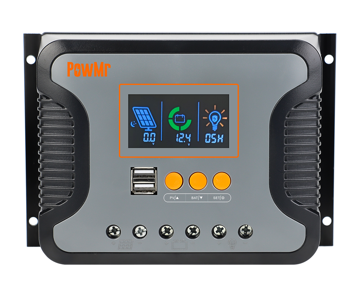 PowMr-controlador de carga y descarga solar PWM 60A, 12v ~ 48v de ...