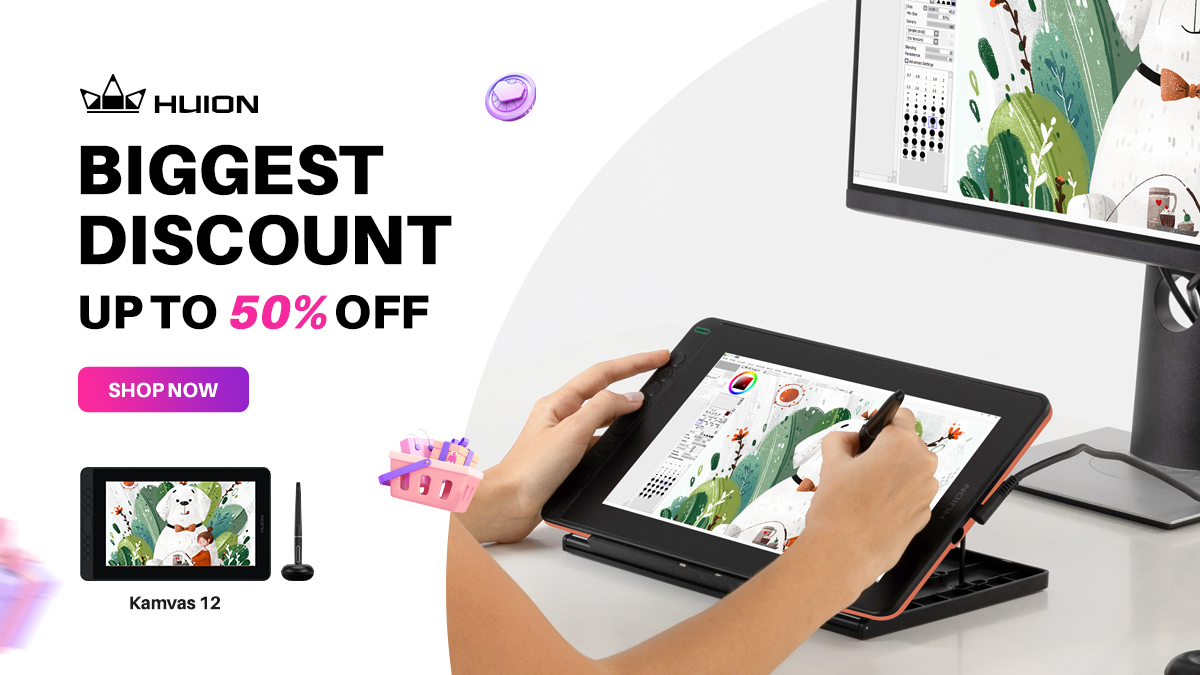 【Fast Delivery】HUION Stand Included Kamvas 12 Graphic Drawing Tablet ...