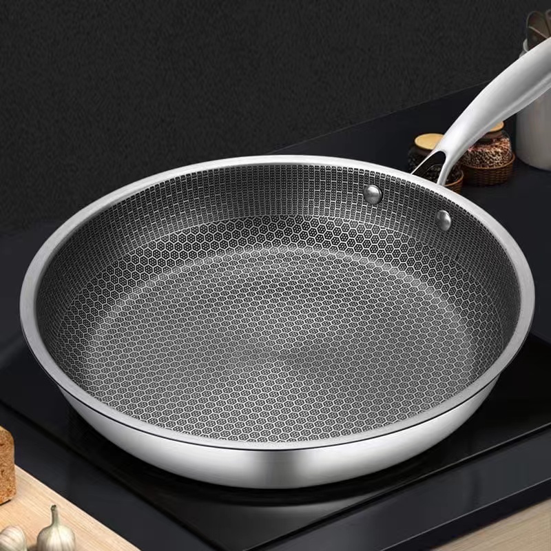 OGMY Non Stick Pan Stainless Steel Non Stick Frying Pan Induction Pan ...
