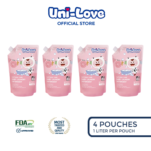 UniLove Baby Laundry Detergent 1L (Milk Scent) Pack of 4