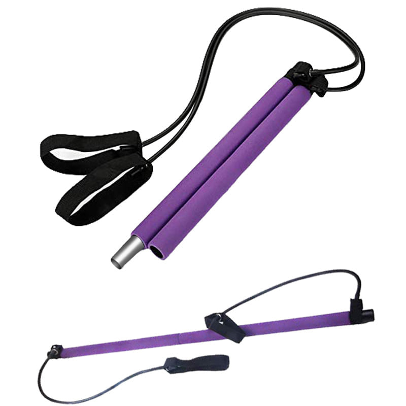 FLEXIES Portable Pilates Bar Kit With Free 8-Loop Stretch Band, Workout ...