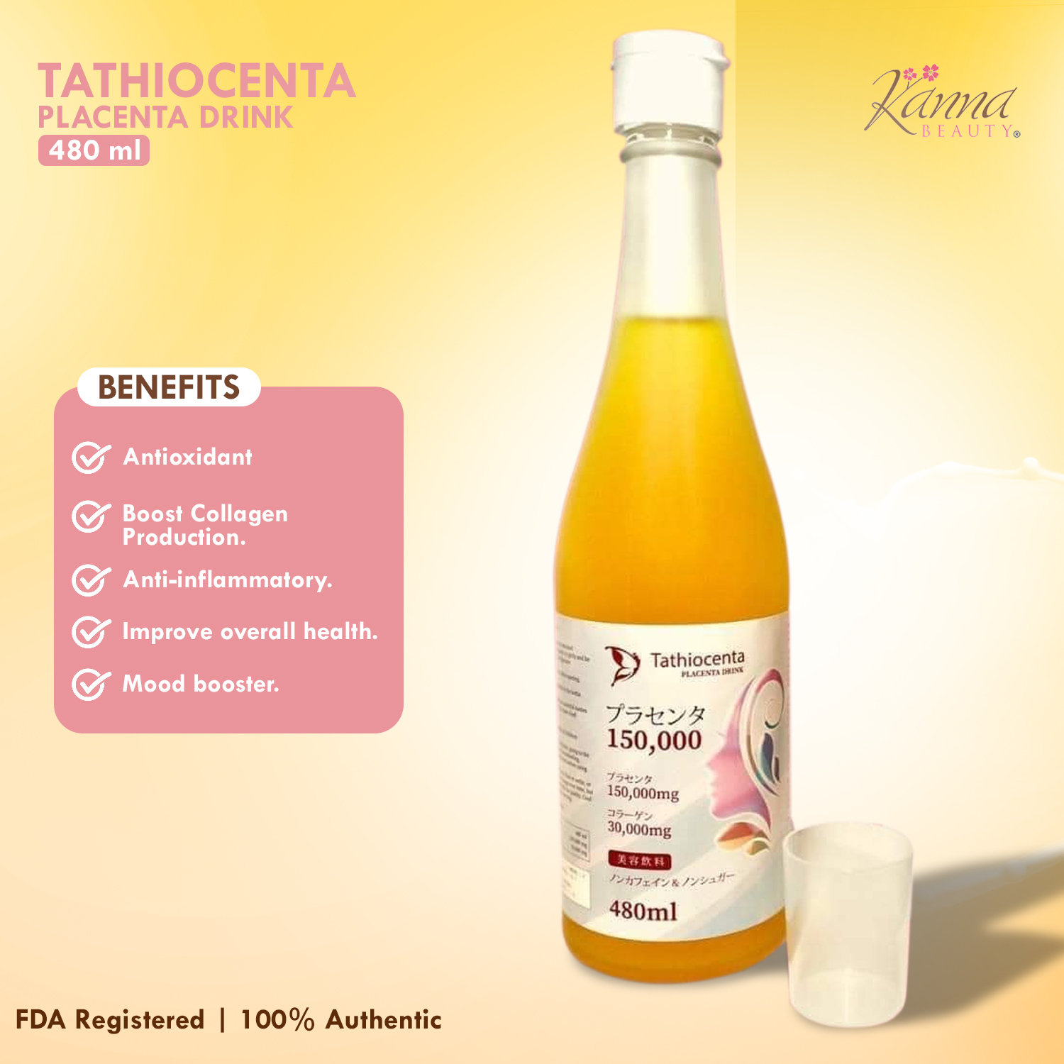 Tathiocenta Placenta Drink 480ml 1 bottle – Kanna Beauty