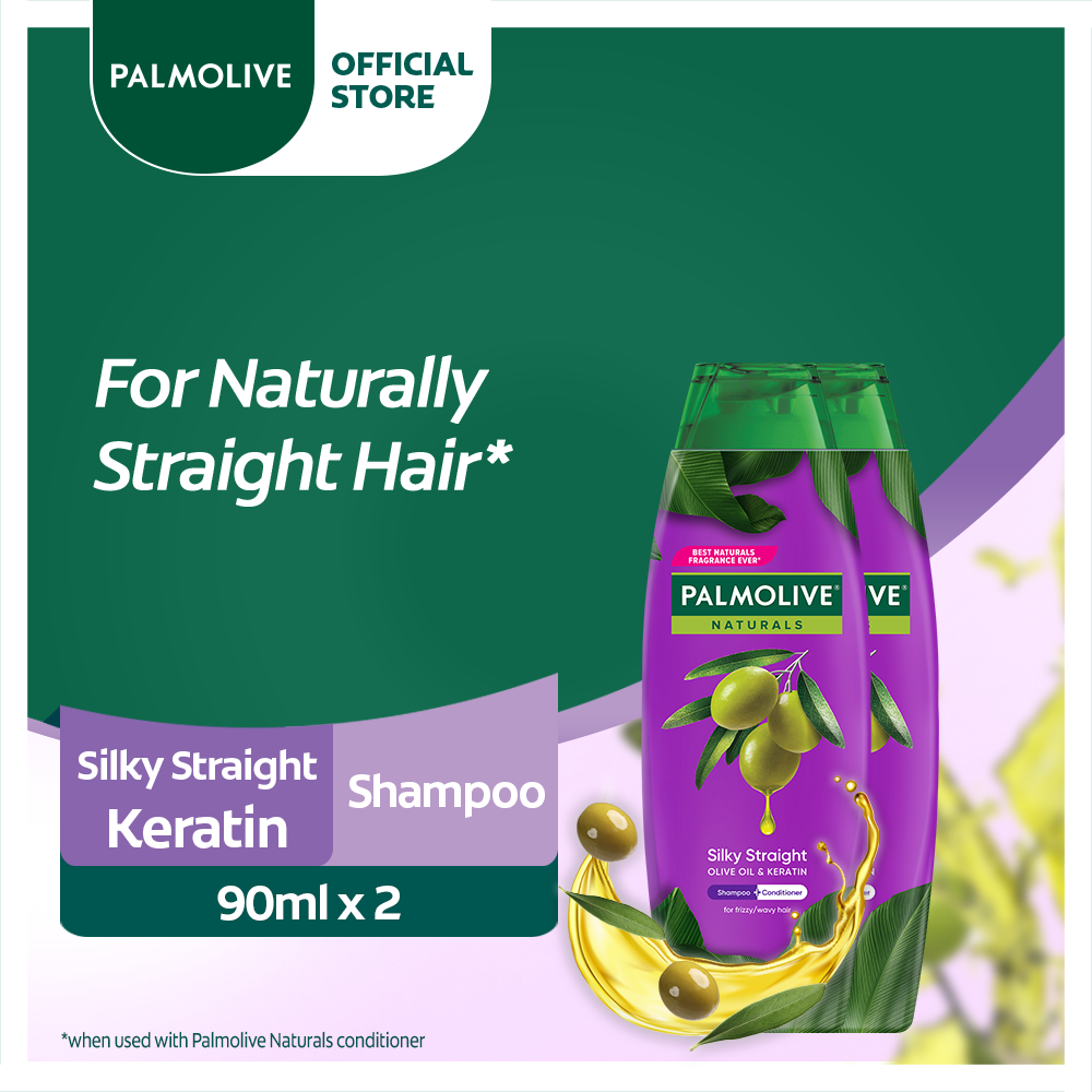 Palmolive Naturals Silky Straight Shampoo 90ml, Pack of 2