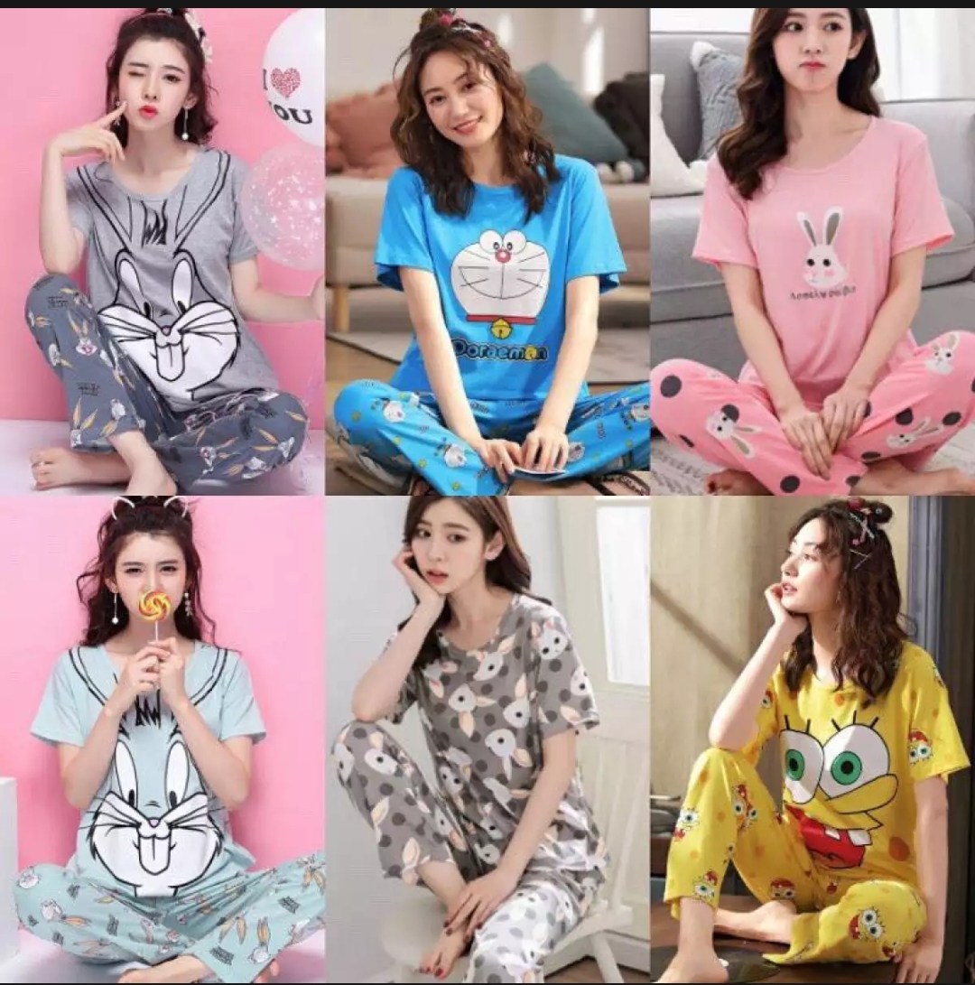 Trendy Character Pajama Set Sleep Wear Terno for Adult " Random ...